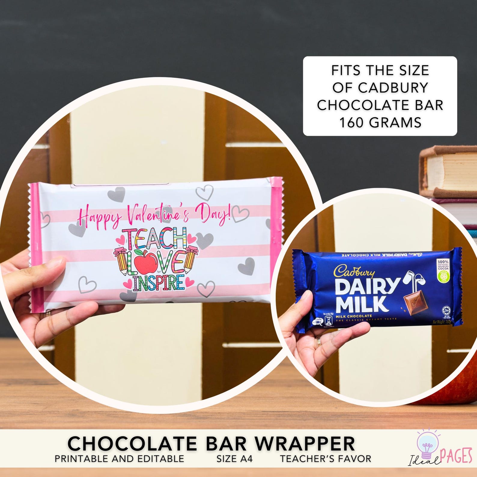 6 Teacher Appreciation Gift, Chocolate Bar Wrapper, Candy Bar Wrapper ...