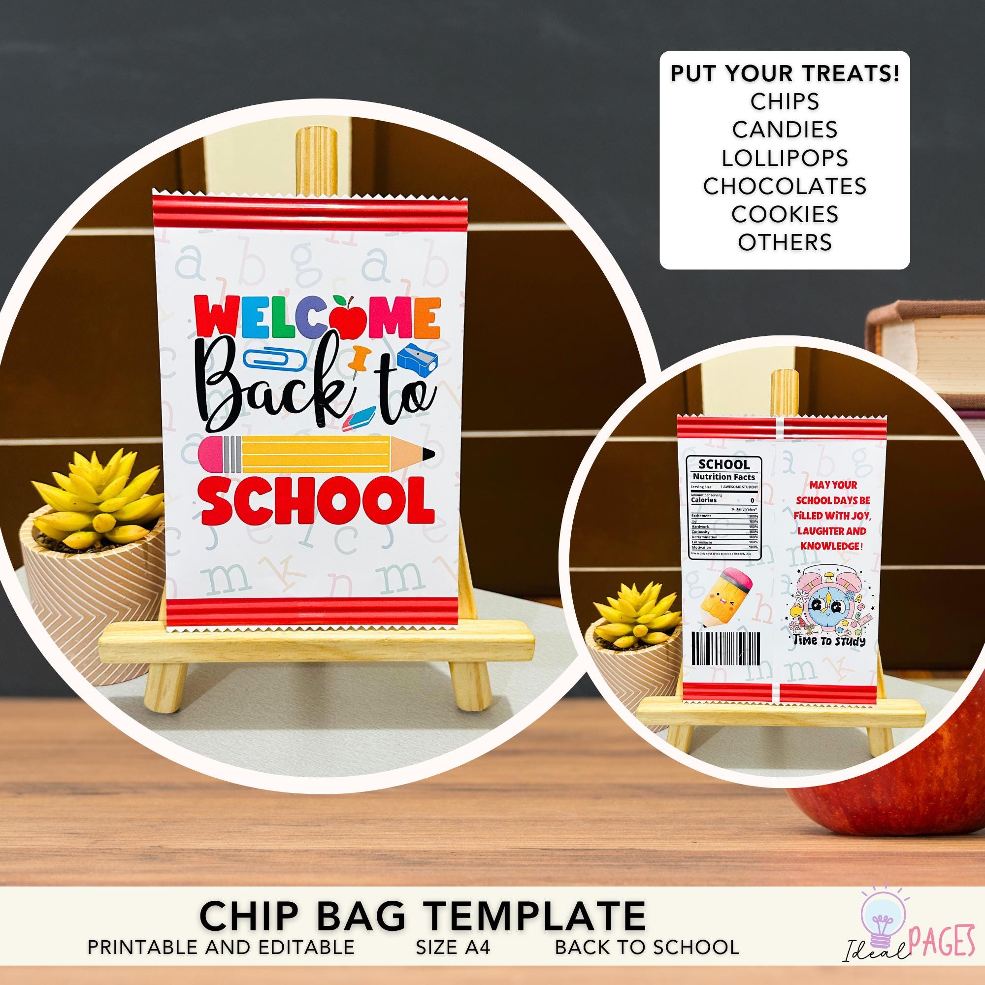 First Day of School Chip Bag Template, School Party Favor, Welcome ...