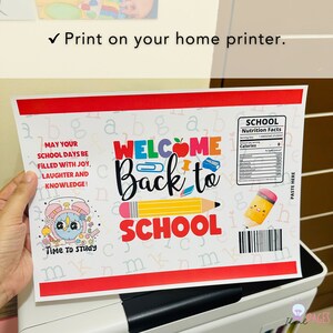 First Day of School Chip Bag Template, School Party Favor, Welcome ...