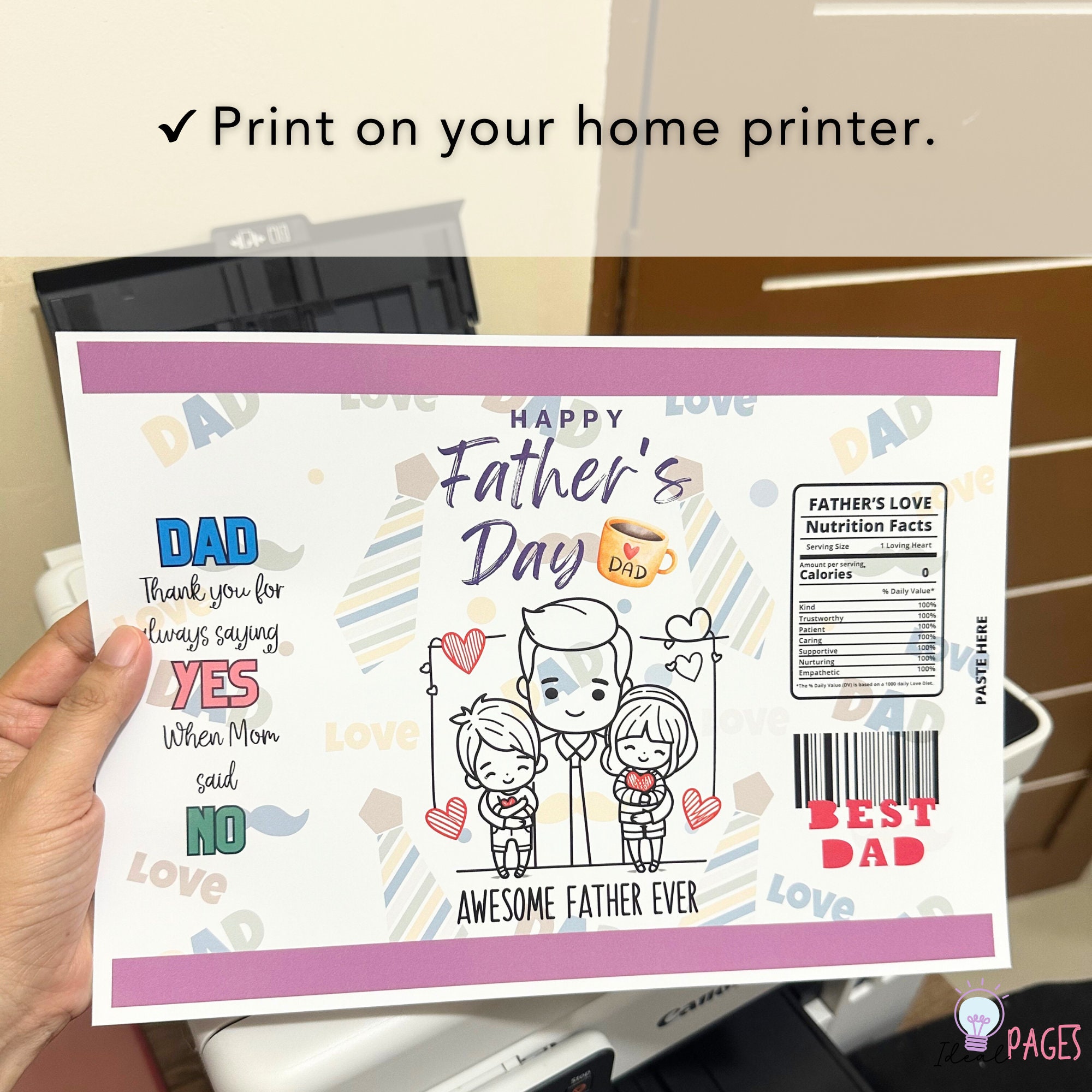Father's Day Chip Bag Template, Father's Day Printable Party Favors ...
