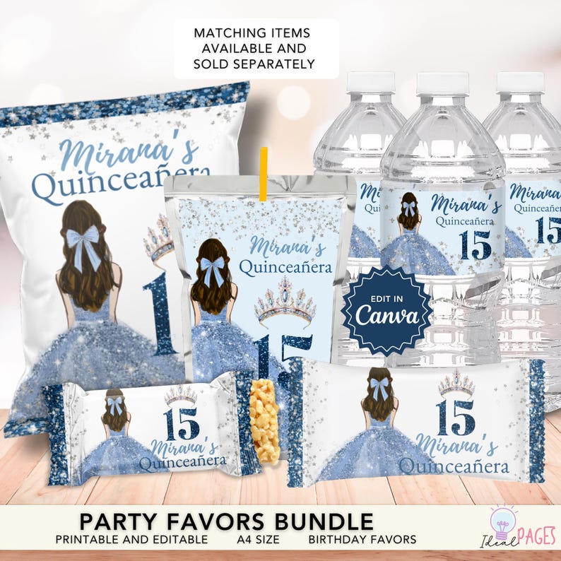 Light Blue Quinceañera Prayer Card Template, 15th Birthday Prayer Card ...