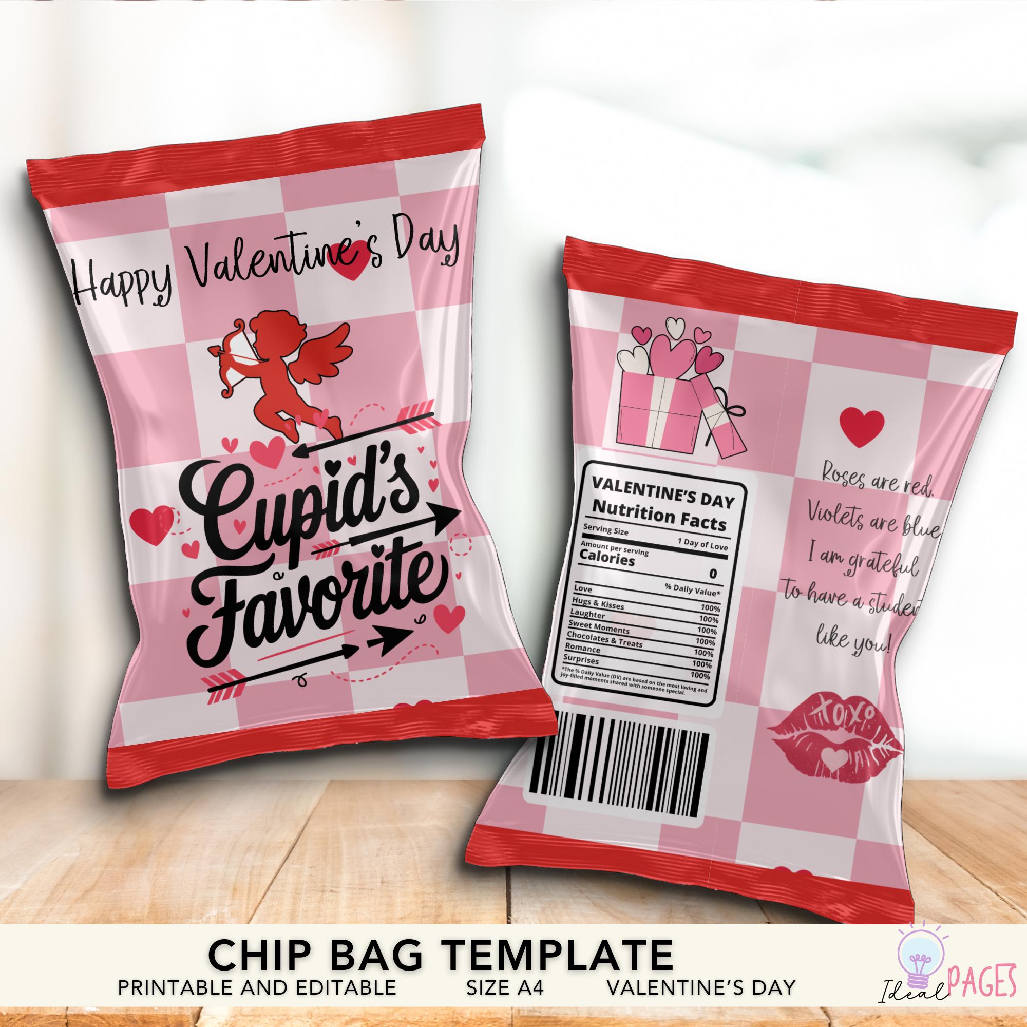 6 Valentines Day Party Chip Bag for Teachers and Students, Classroom ...