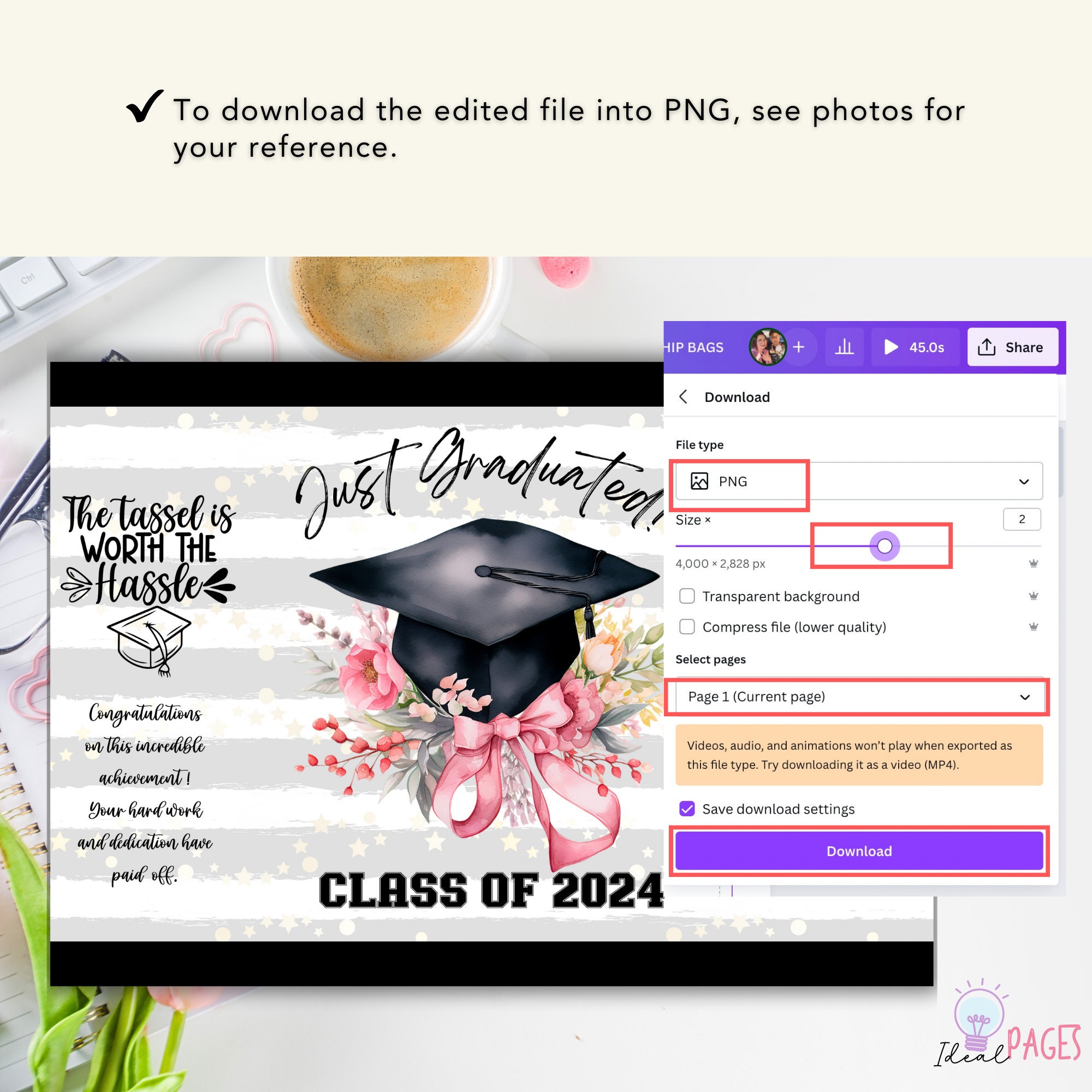 Custom Graduation Chip Bag Template, Class of 2024, DIY Party Favor ...