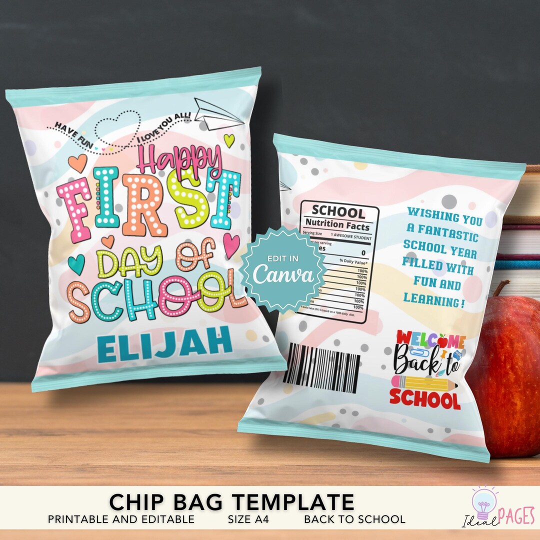 Retro Back to School, School Party Favor, First Day of School Printable ...