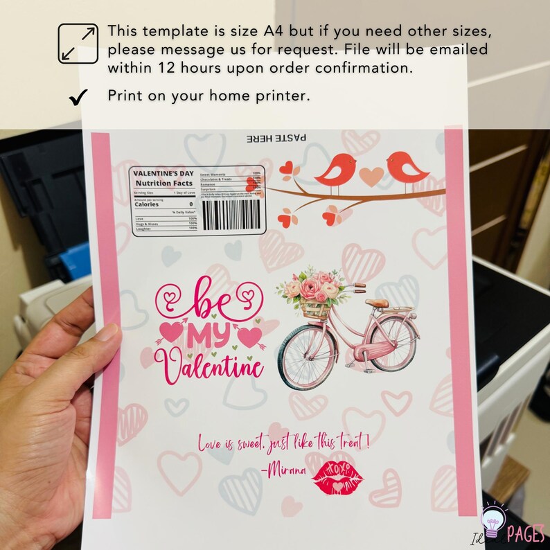 Gray Valentine's Day Chocolate Bar Wrapper, Hearts Day Candy Bar Wrap ...