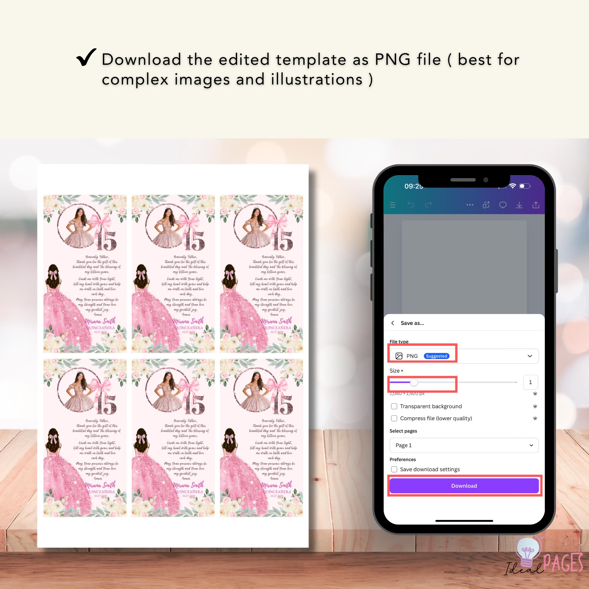 Pink Quinceañera Prayer Card Template, 15th Birthday Prayer Card ...