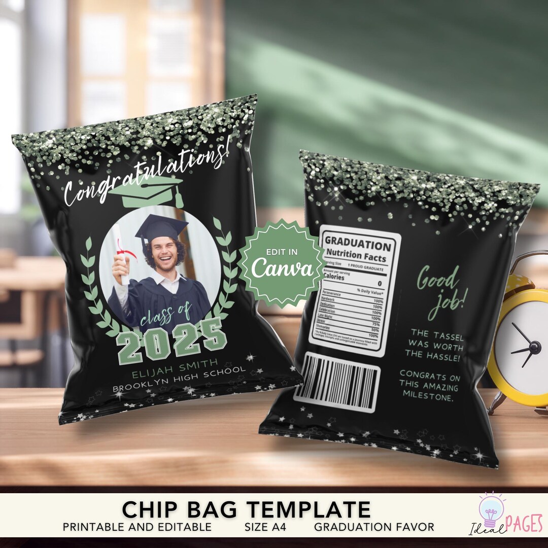 2025 Graduation Chip Bags, Graduation Party Favors, Graduation Treat ...