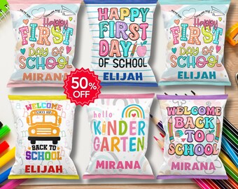 Back to School Chip Bag Template, School Party Favor, Welcome Snack Bag ...
