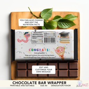 6 Graduation Chocolate Bar Wrappers, Candy Bar Wrapper, Chocolate ...