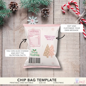Christmas Chip Bags, Christmas Party Favors, Favor Bags, Goodie Bags ...