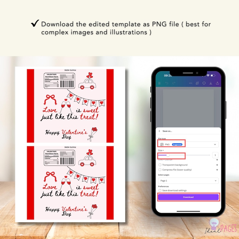 Hand Drawn Valentine's Day Chocolate Bar Wrapper, Hearts Day Candy Bar ...