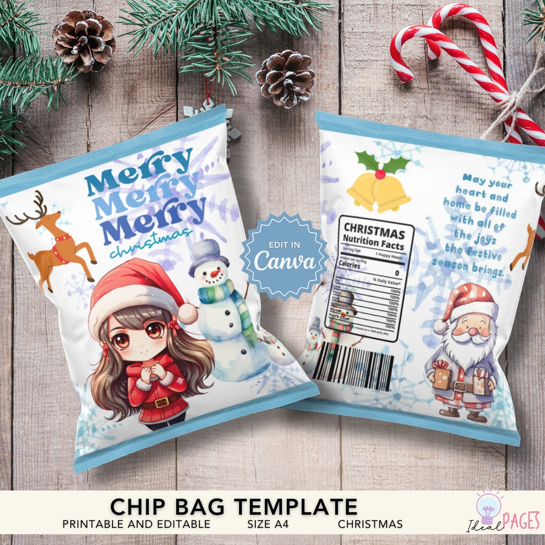 Christmas Chip Bag Template Unique Gift Ideas for Kids DIY Candy Bag ...