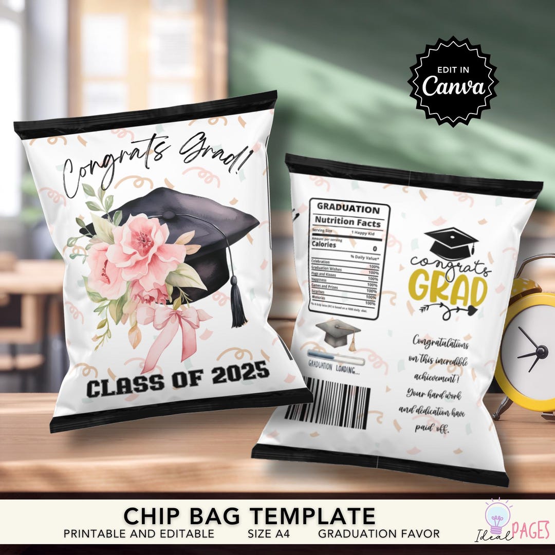 2025 Graduation Party Favors, Graduation Chip Bags, Graduation Treat ...