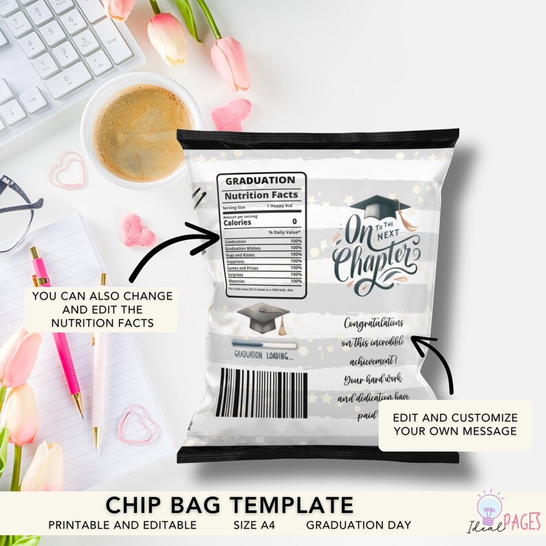 Personalized Graduation Chip Bag Template, Class of 2024, DIY Party ...