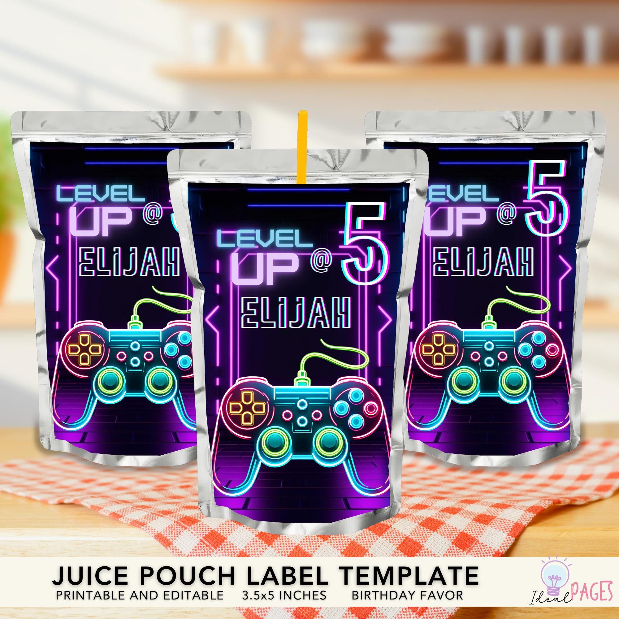 Gamer Party Favors, Video Game Kids Birthday Party Favors, Chip Bag ...