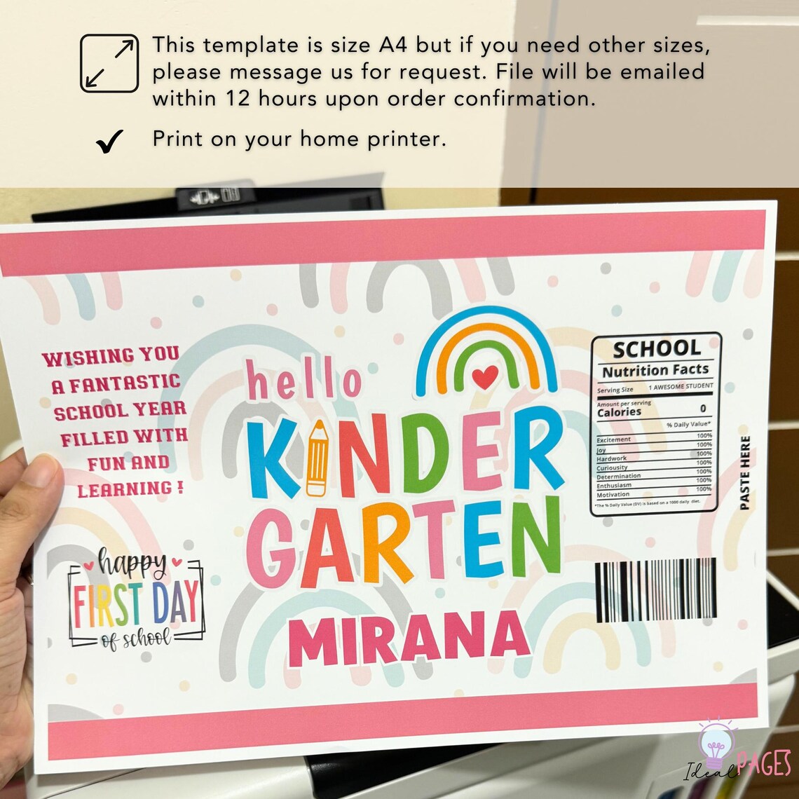 Back to School Printable, School Party Favor, First Day of School ...