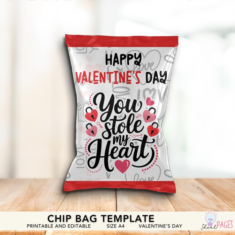 Valentines Day Chip Bag Label, Galentine's Treat Bag, Printable Party ...