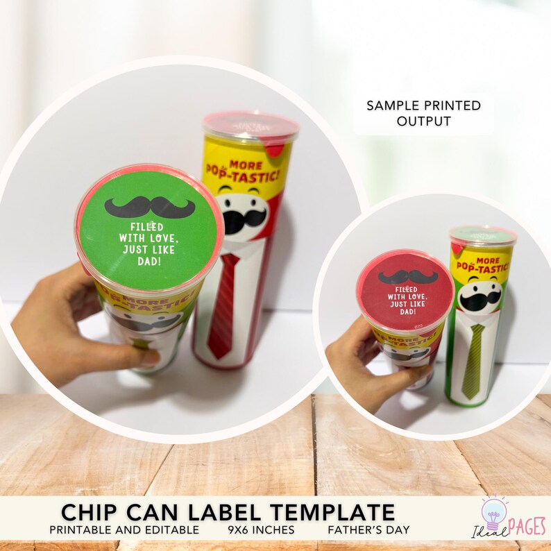 Best Dad Pringles Can Label Printable, #1 Dad Father's Day Chip Favor ...