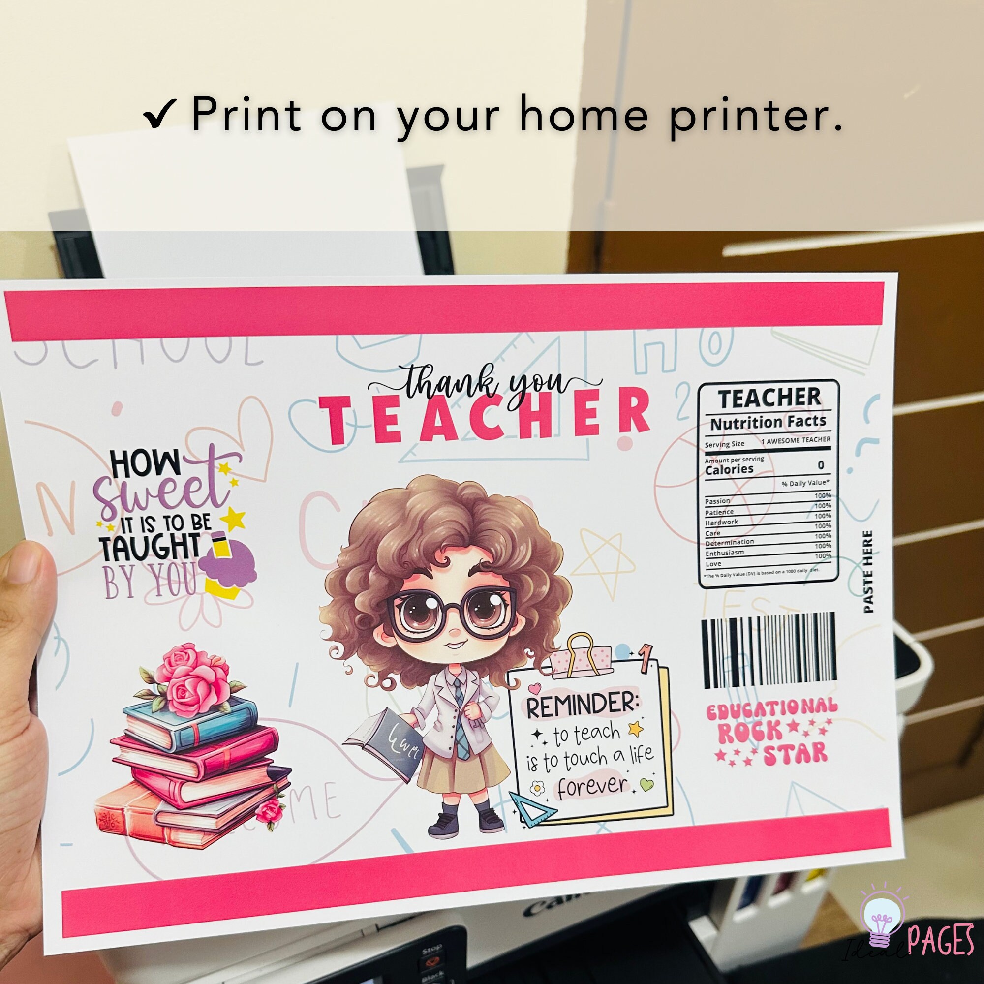 Teacher Appreciation Chip Bag Template, DIY Party Favor Printable ...