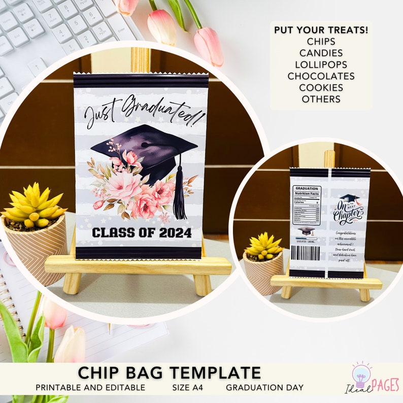 Personalized Graduation Chip Bag Template, Class of 2024, DIY Party ...