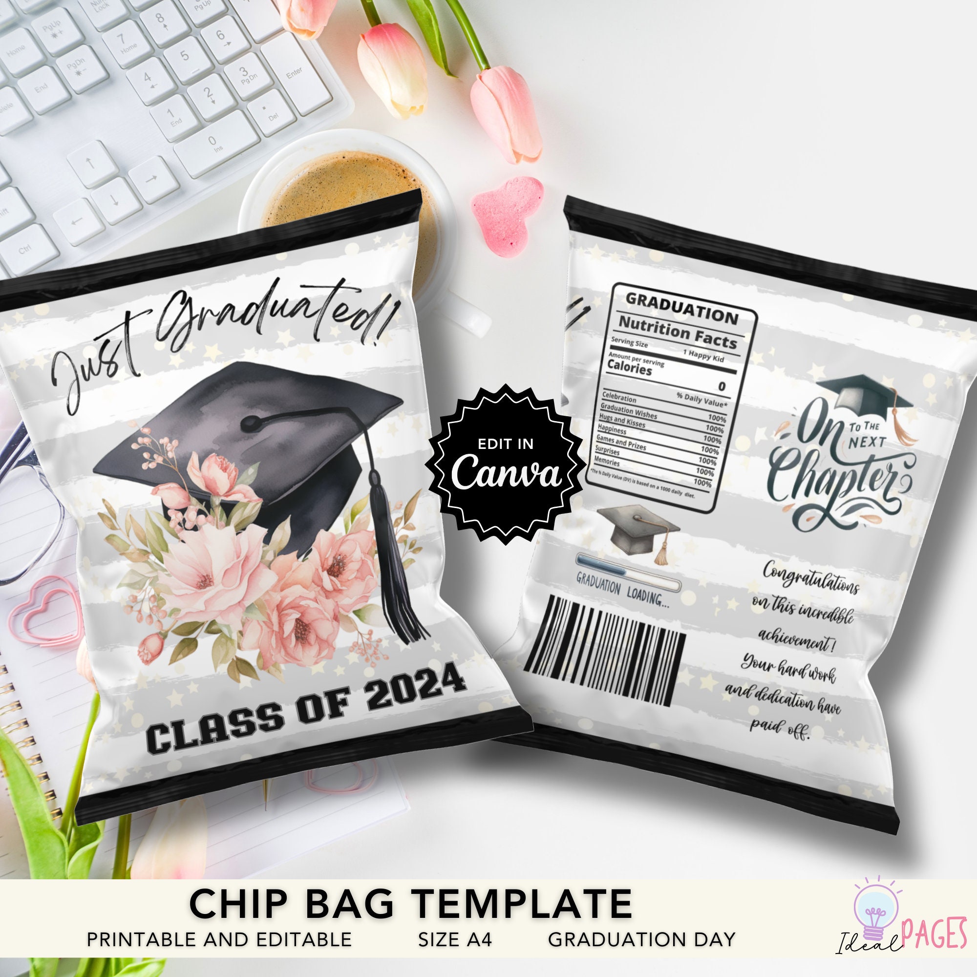 Personalized Graduation Chip Bag Template, Class of 2024, DIY Party ...