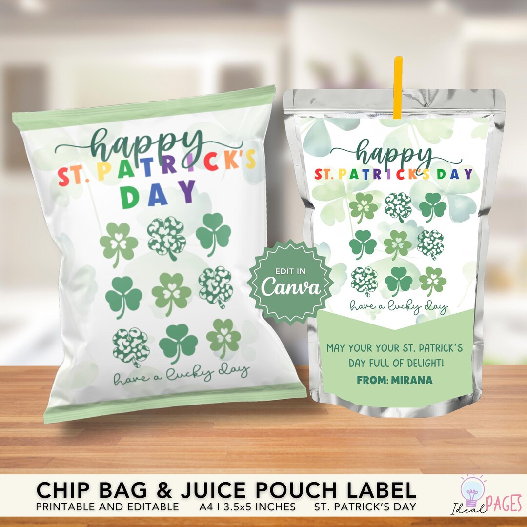 St. Patrick's Day Favors, St. Patrick's Day Classroom Favors, Shamrock ...