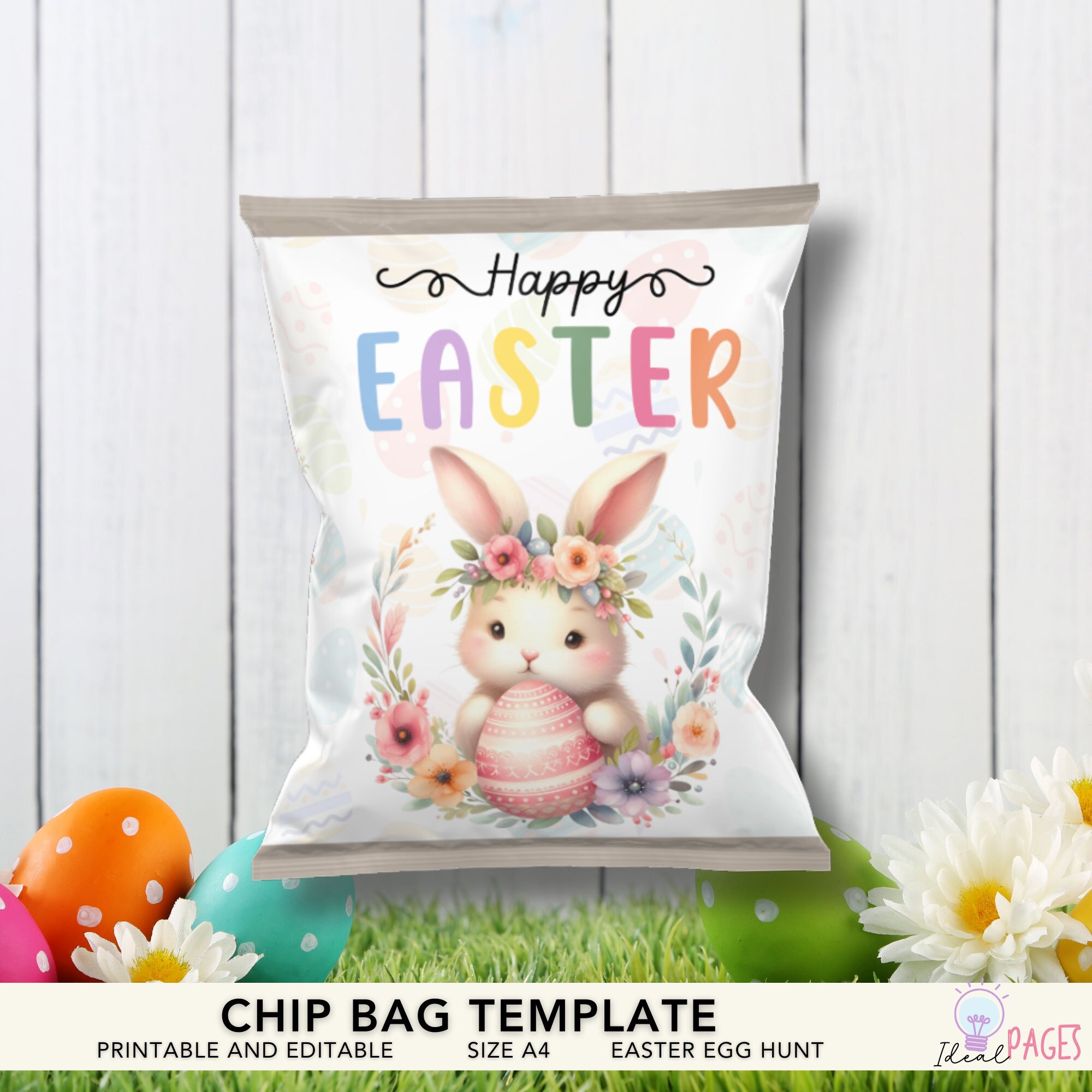 Colorful Easter Egg Hunt Chip Bag, Fun Snack Packaging for Kids ...