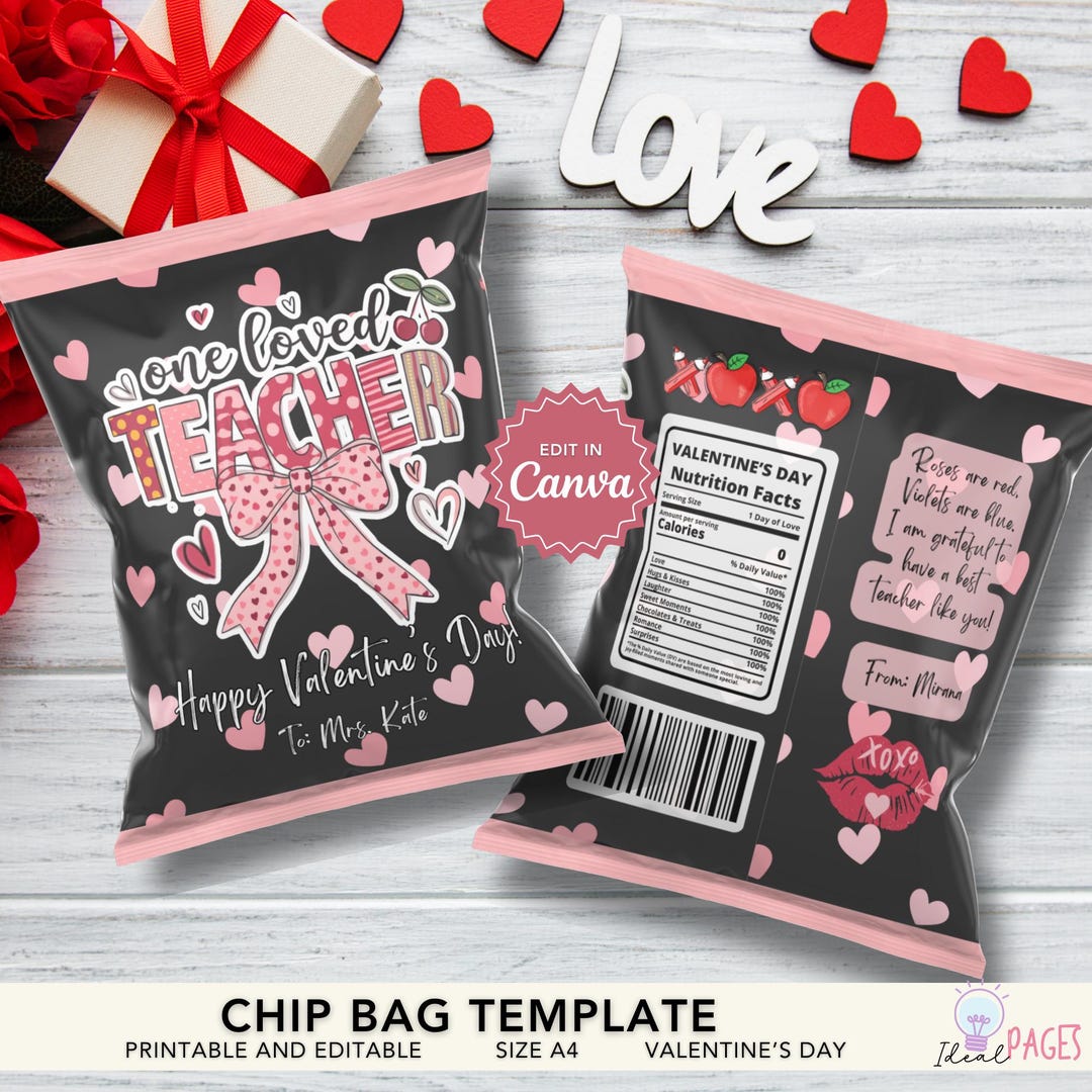 Teacher Favors, Classroom Treat Bags, Valentines Day Party Bag ...