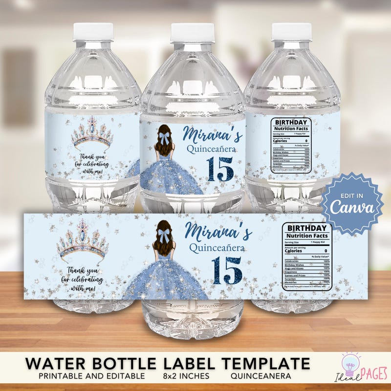Quince Bottle Water Label - Etsy