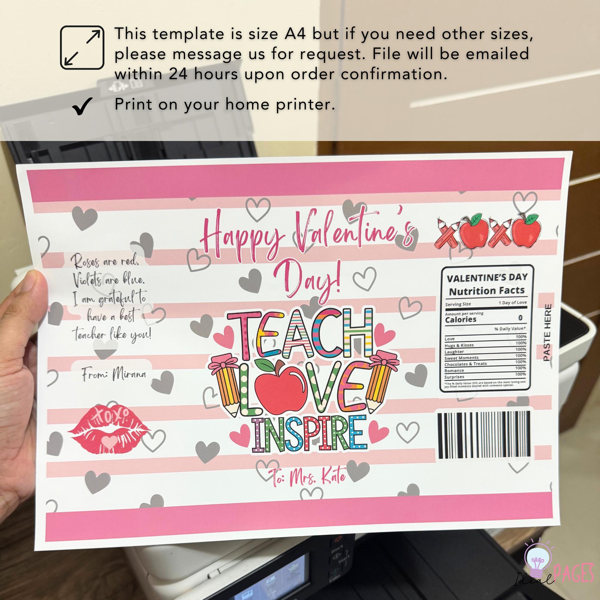 6 Valentines Day Party Chip Bag for Teachers and Students, Classroom ...