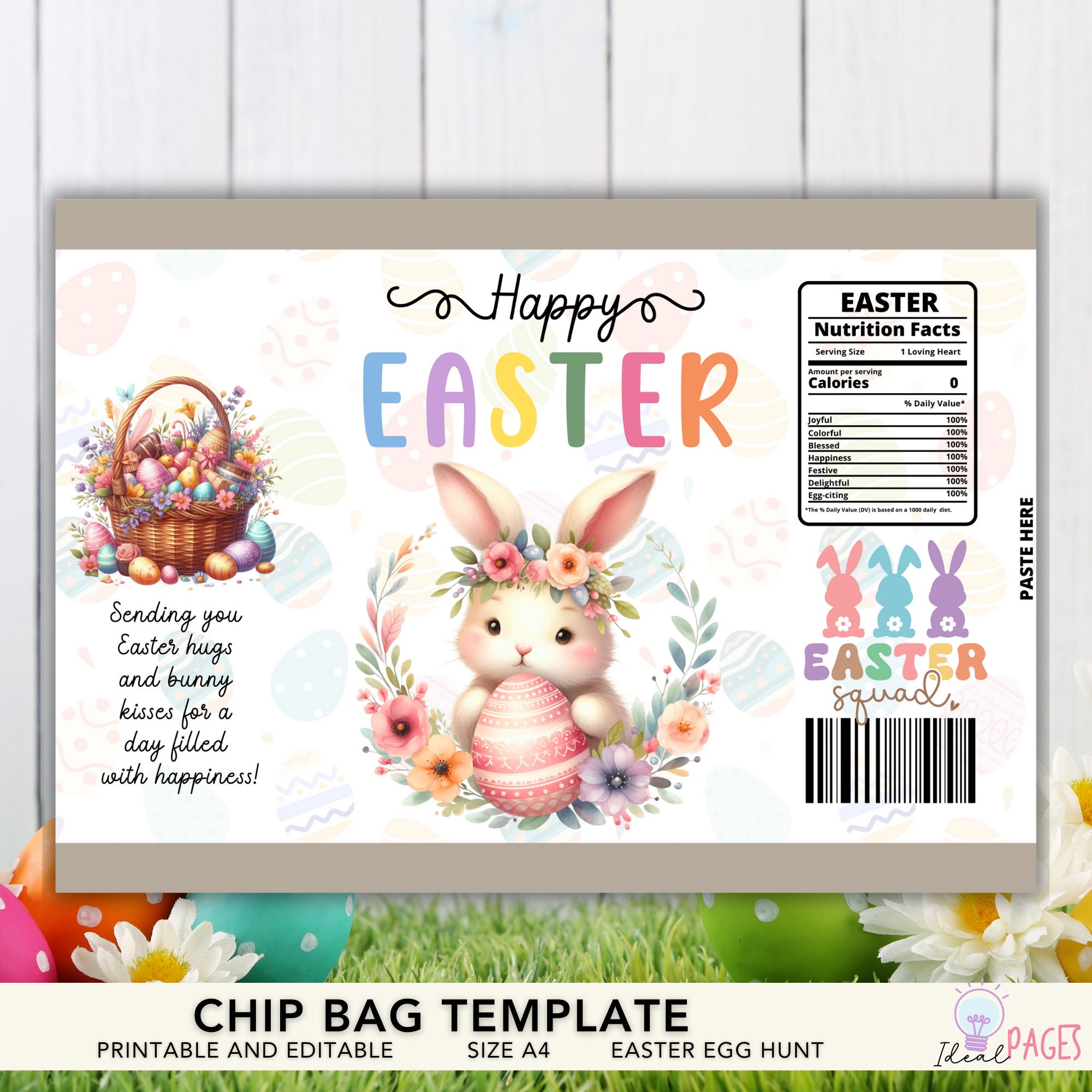 Colorful Easter Egg Hunt Chip Bag, Fun Snack Packaging for Kids ...