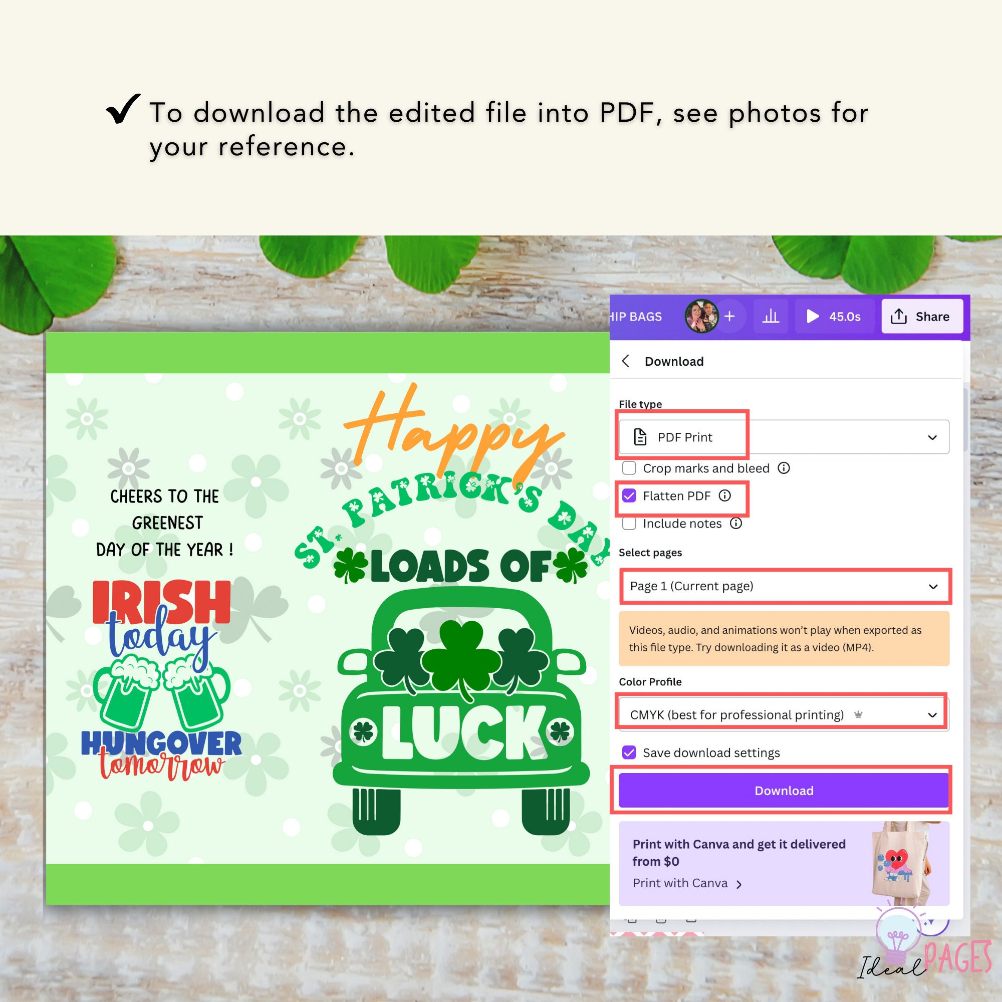 St Patricks Chip Bag Template, Custom Chip Bag, Shamrock Party Favors ...