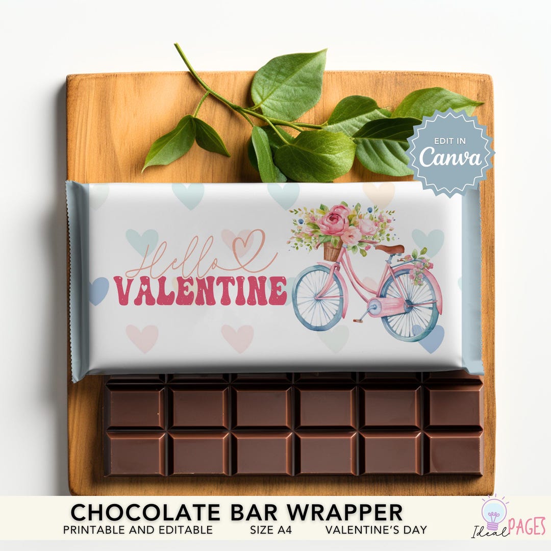 Gray Valentine's Day Chocolate Bar Wrapper, Hearts Day Candy Bar Wrap ...