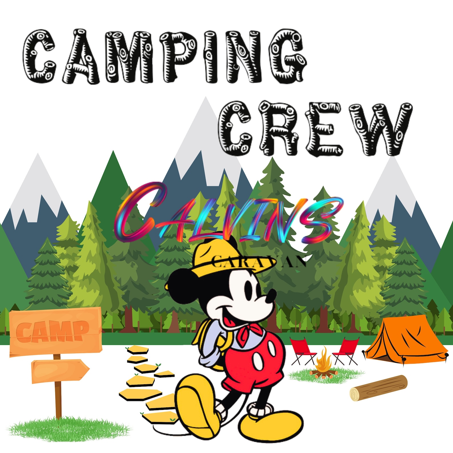 Fort Wilderness Campground Mickey, Happy Camper, Camping PNG ...