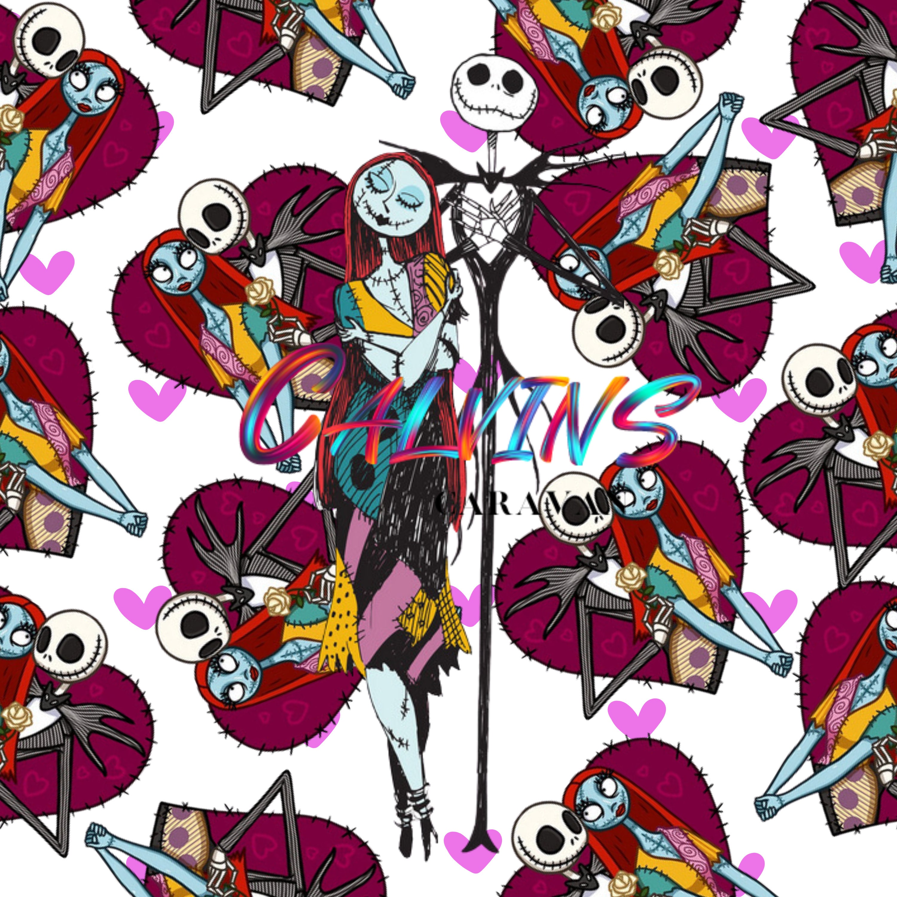 Valentine, Jack and Sally Heart Pattern, Couple Jack and Sally Pattern ...