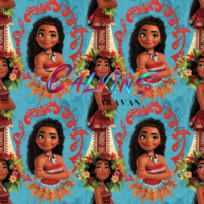 Moana Inspired Pattern, Hawaiian Pattern, Maui Digital Pattern, Ocean ...