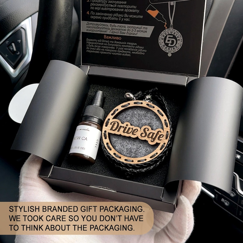 Wooden Car Air Freshener Drive Safe New Driver Gift Car Decor, Car ...