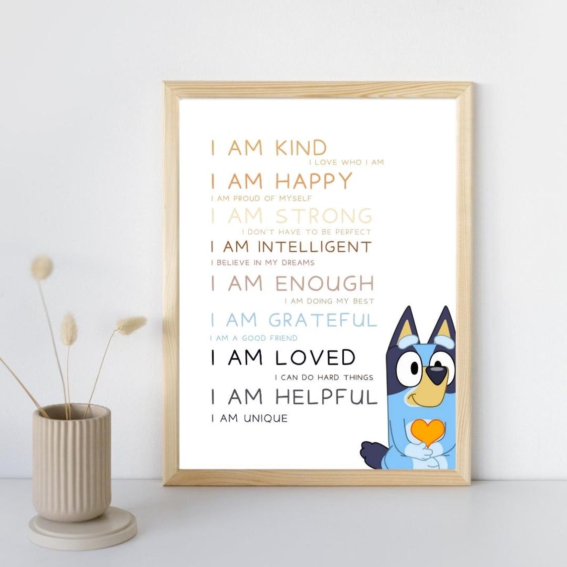 Bluey Feelings Poster Set, Emotions Chart for Kids, Printable Preschool ...