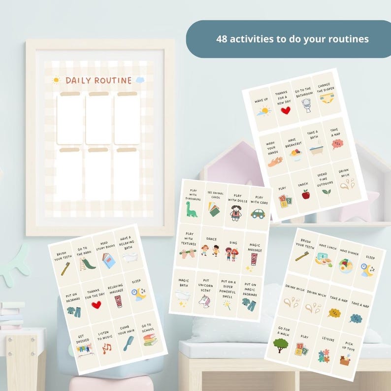 Daily Routine Cards Visual Schedule, Printable Routines for Kids, Kids ...