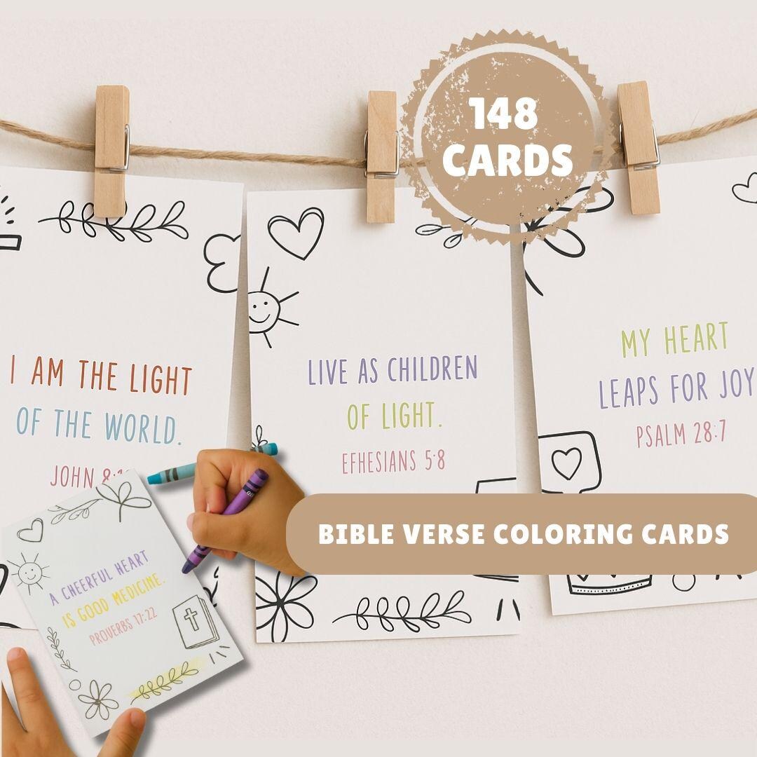 Printable Bible Verse Cards, Bible Verse Coloring Pages for Kids ...