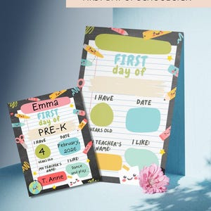 First Day of School Sign 2025-2026: Photo Prop, Keepsake (PDF Download ...