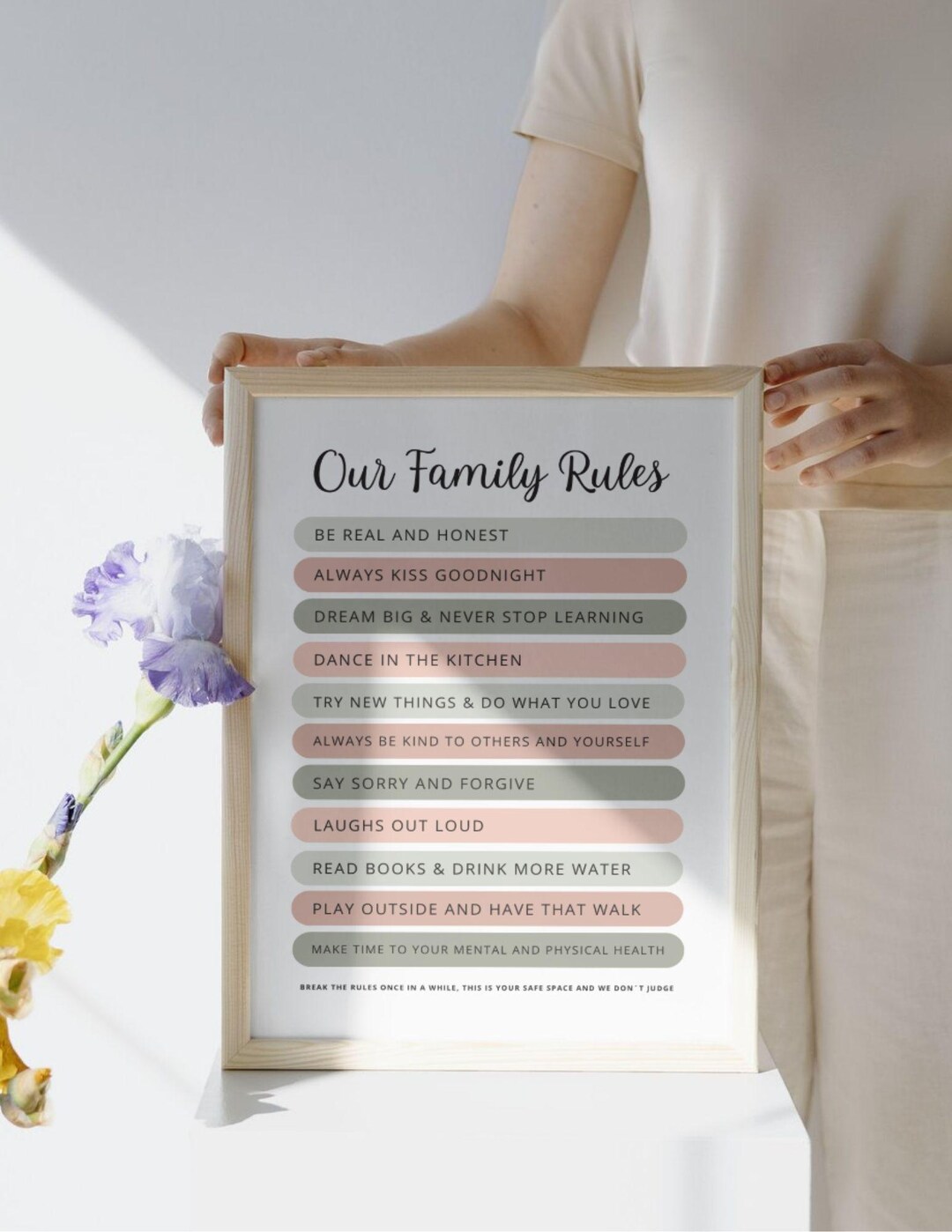 Family Rules Sign, Printable House Rules Sign, Housewarming Printable ...