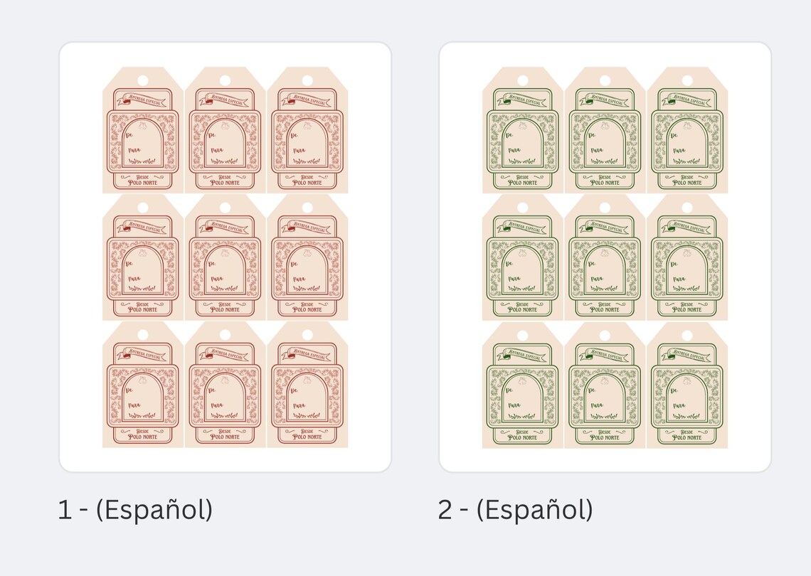 Etiquetas De Regalo Navidad, Spanish Gift Tag Printables, Christmas ...