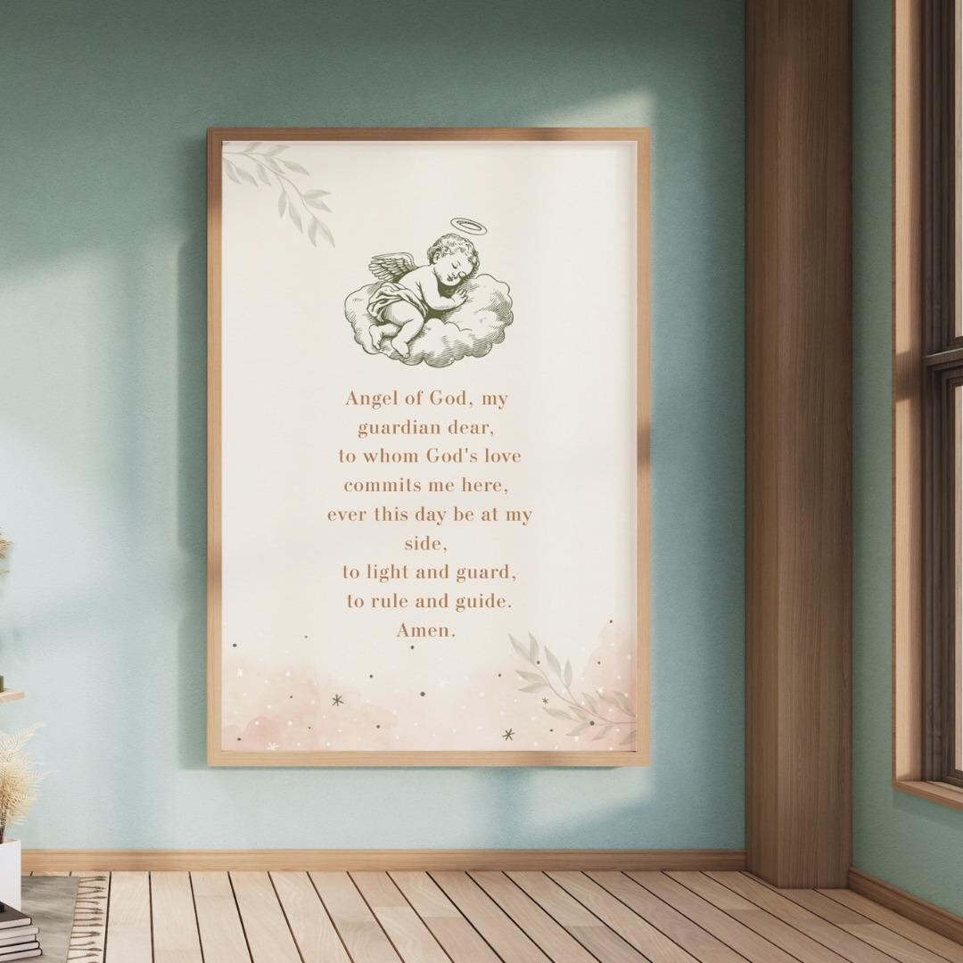 Catholic Prayer Wall Art, Printable Kids Room Decor, Religious Nursery ...
