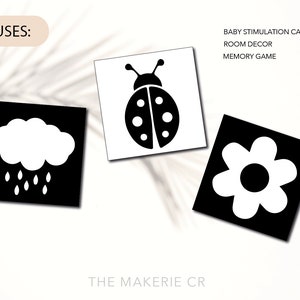 High Contrast Sensory Printable Cards for Baby, Newborn, Baby Shower ...