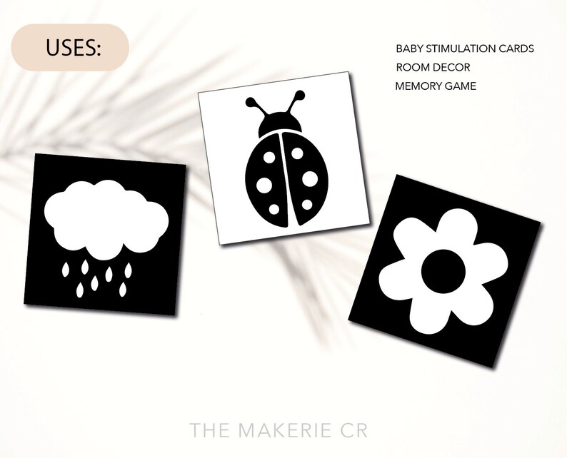 High Contrast Sensory Printable Cards for Baby, Newborn, Baby Shower ...