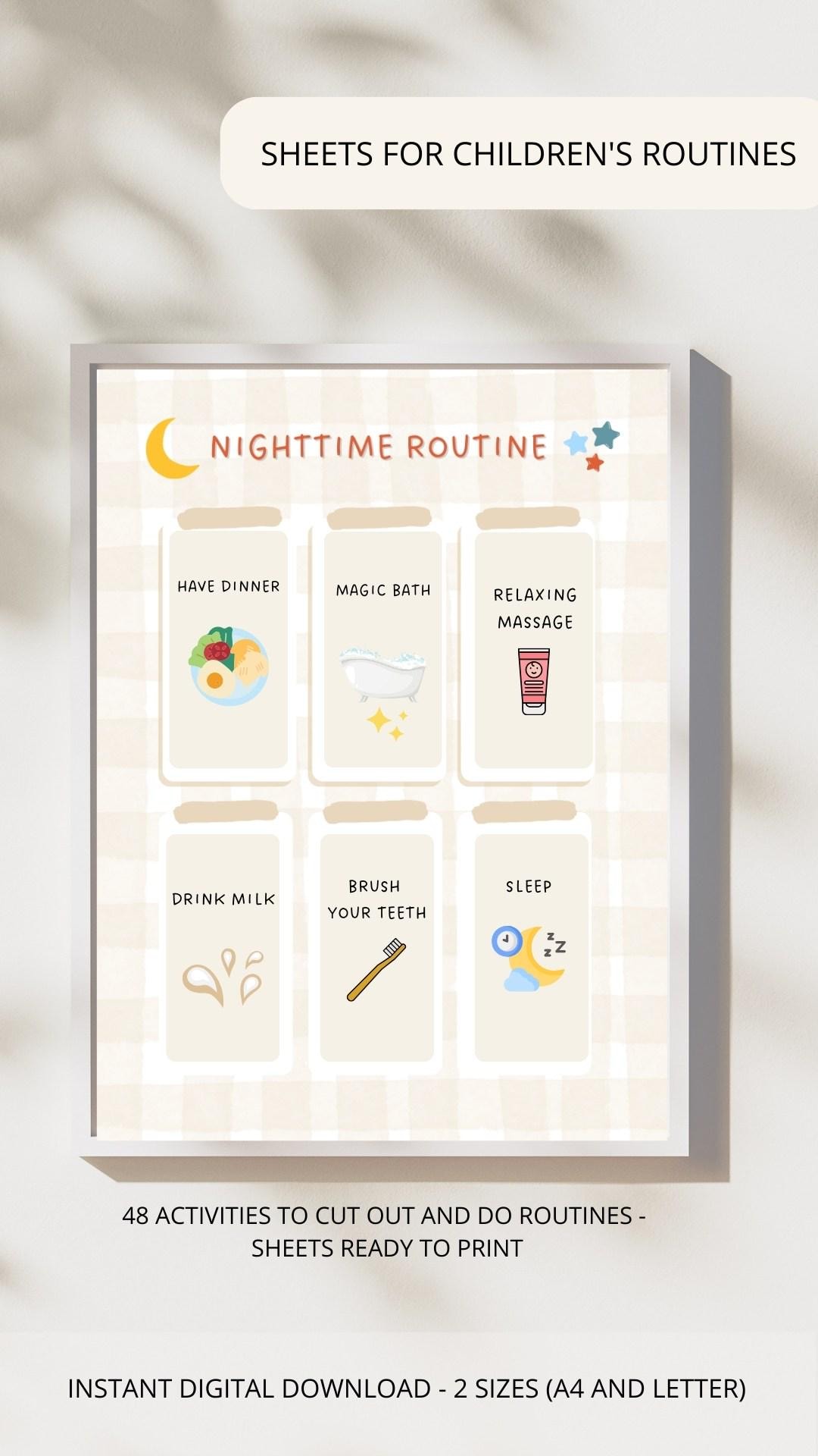 Daily Routine Cards Visual Schedule, Printable Routines for Kids, Kids ...
