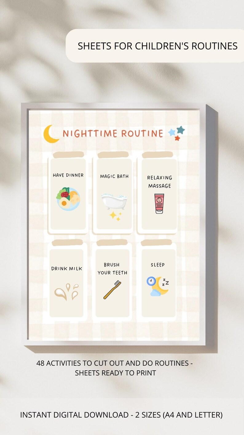 Daily Routine Cards Visual Schedule, Printable Routines for Kids, Kids ...