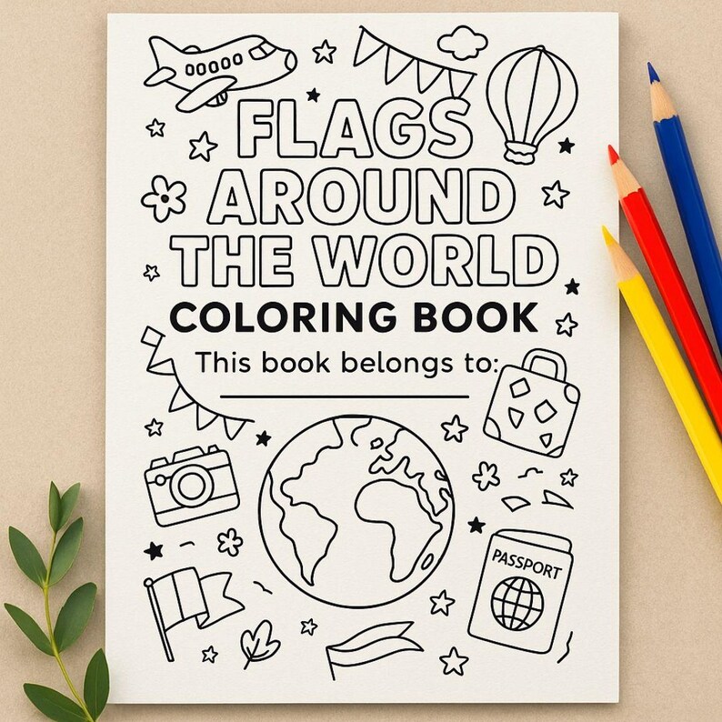 World Flags Coloring Book, Educational, Toddler Busy Book, Country ...