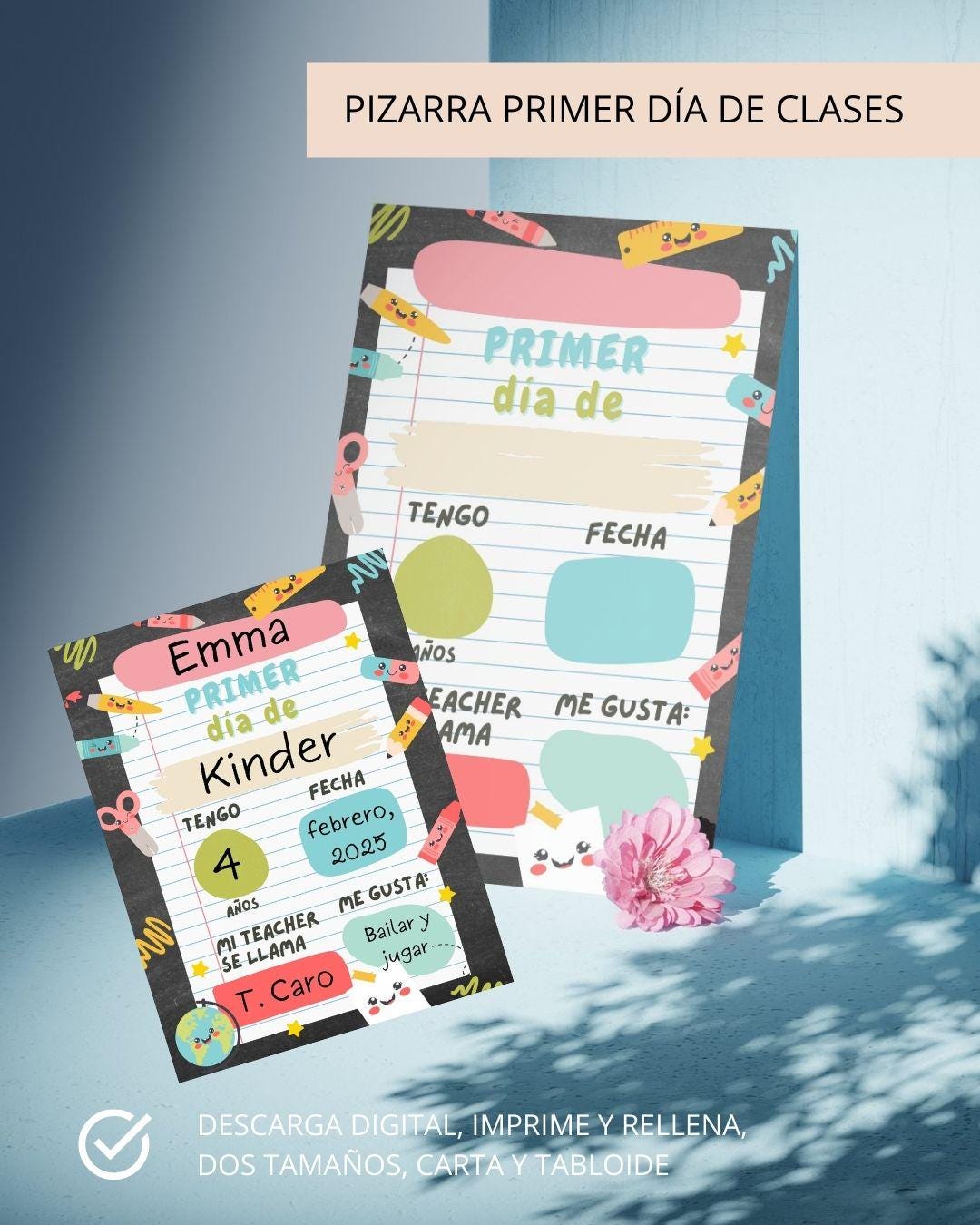 Letrero Regreso a Clases Imprimible, Editable Primer Día De Escuela ...